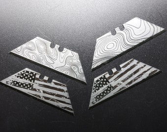 Laser Engraved honeycomb 4-pack Utility Blades for Crafts, Double-sided ...