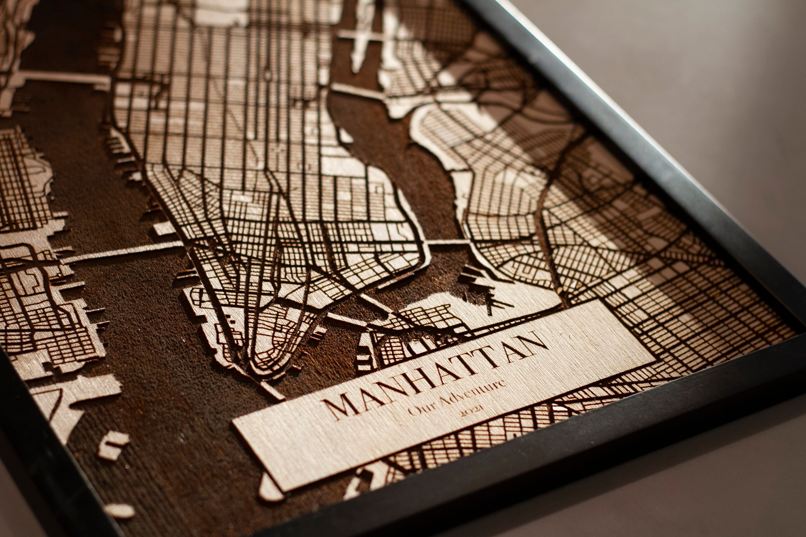 Custom Engraved Street Map Art Any City - Etsy