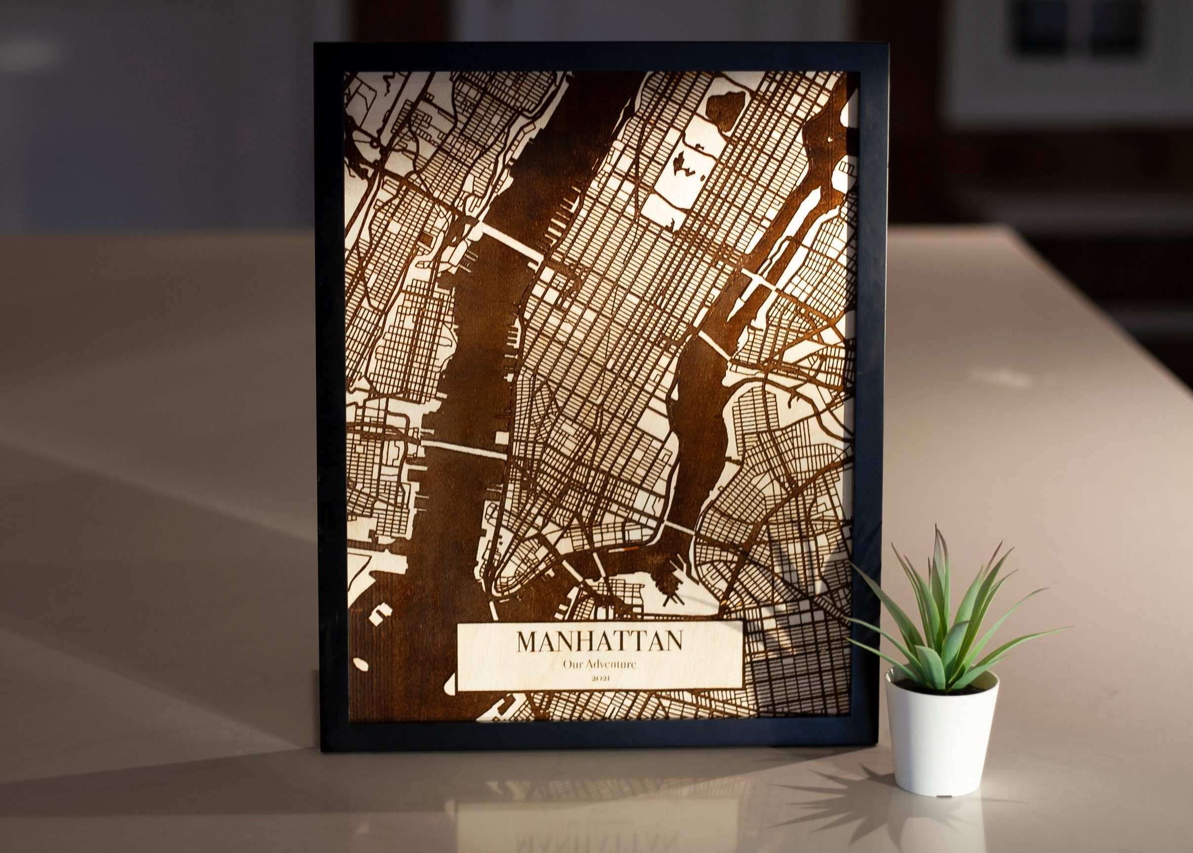 Custom Engraved Street Map Art Any City | Etsy