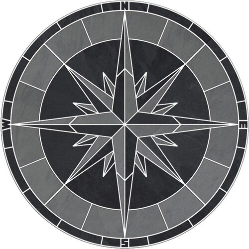 Tile Mosaic Medallion Natural Stone Mariners Compass Rose - Etsy