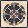 Porcelain Stone Look Tile Mosaic Medallion Captain's Compass Rose ...