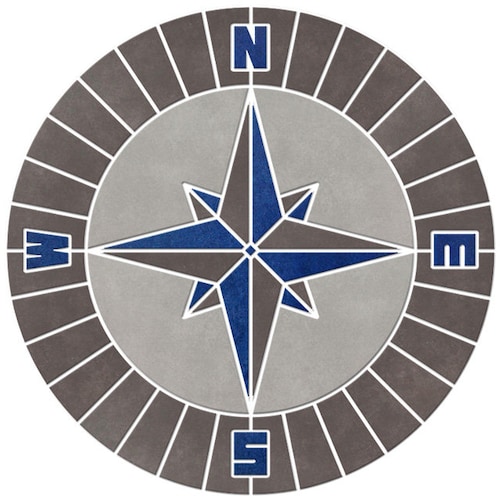 Tile Mosaic Medallion Natural Stone Mariners Compass Rose - Etsy