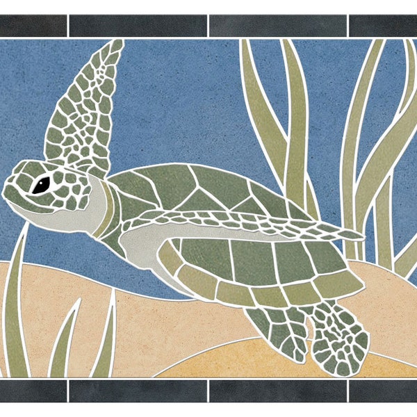Sea Turtle Mosaic - Etsy