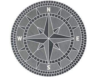Handcrafted Porcelain Tile Classic Compass Rose Mosaic | Etsy