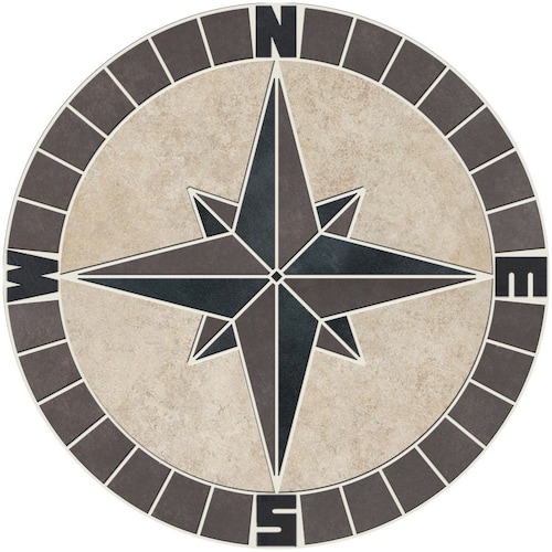 Handcrafted Porcelain Tile Classic Compass Rose Mosaic - Etsy
