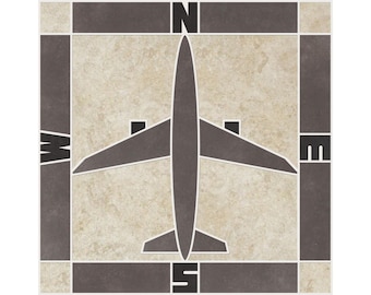 Handcrafted Porcelain Tile Classic Compass Rose Mosaic - Etsy