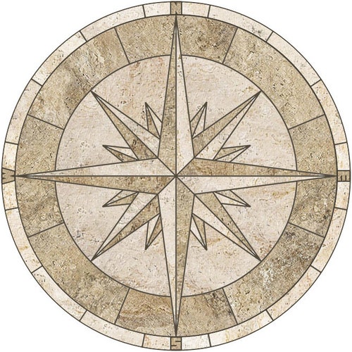Tile Mosaic Medallion Natural Stone Mariners Compass Rose - Etsy