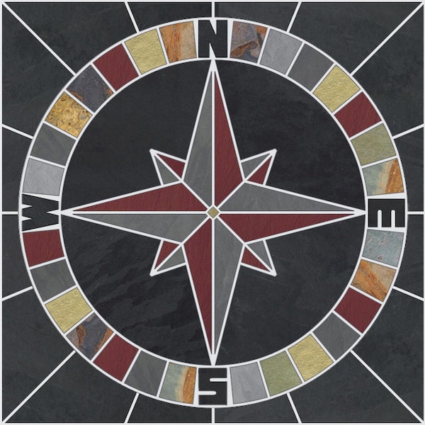 Tile Mosaic Compass - Etsy