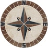 Tile Mosaic Medallion Natural Stone Mariners Compass Rose Travertine ...