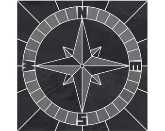 Floor Medallion Marble Mosaic Compass Rose Star Design M008 - Etsy
