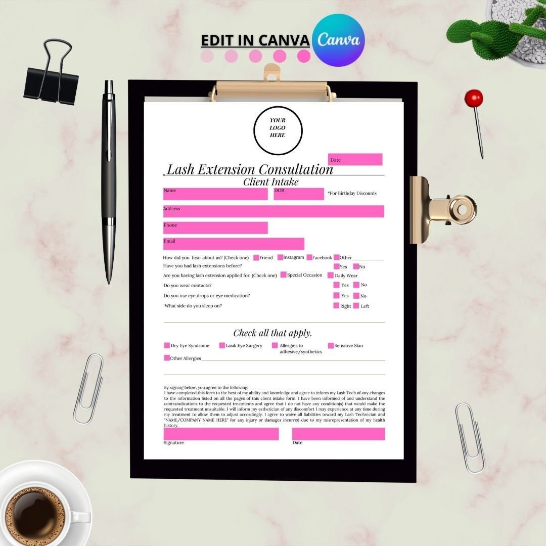 Eyelash Extension Client Consent Form Client Lash From Lash 6748