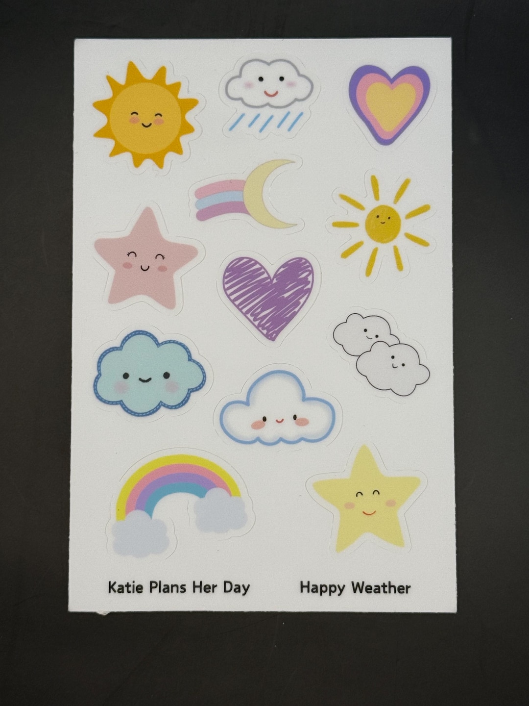 Kawaii Weather Sticker Vinyl Sheet Cute Waterproof Stickers for ...