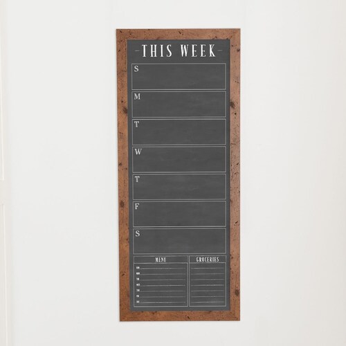 Weekly Schedule Weekly Family Calendar Chalkboard Dry - Etsy