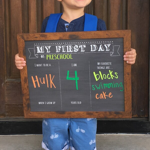 First Day Chalkboard - Etsy