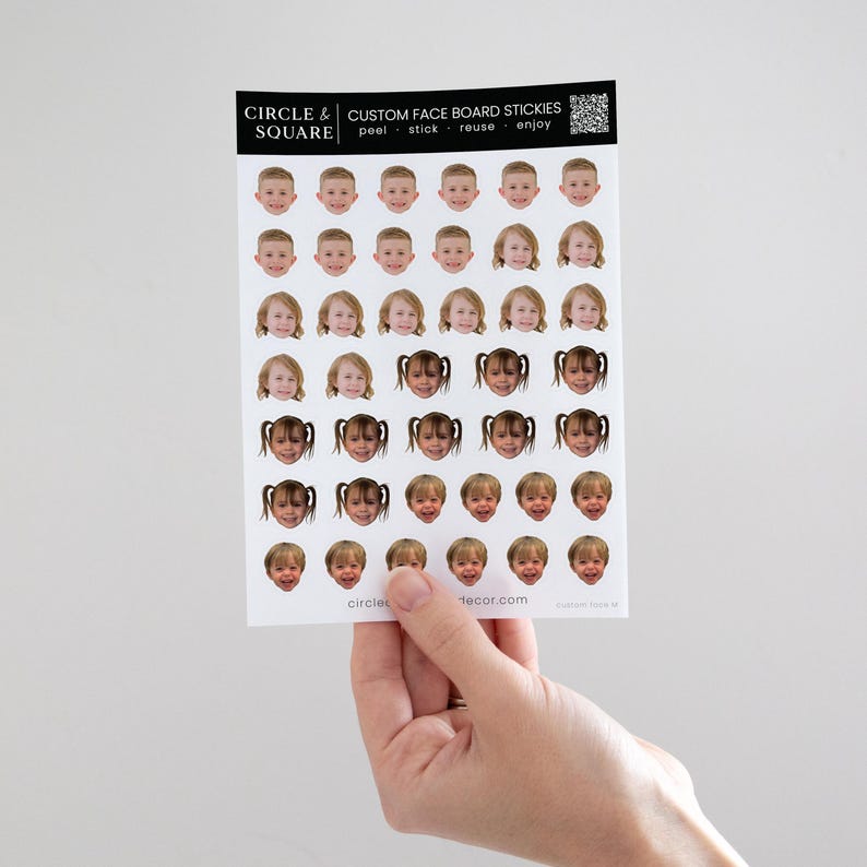 Custom Face Stickers for Calendar | Reusable Mini Face Static Cling ...