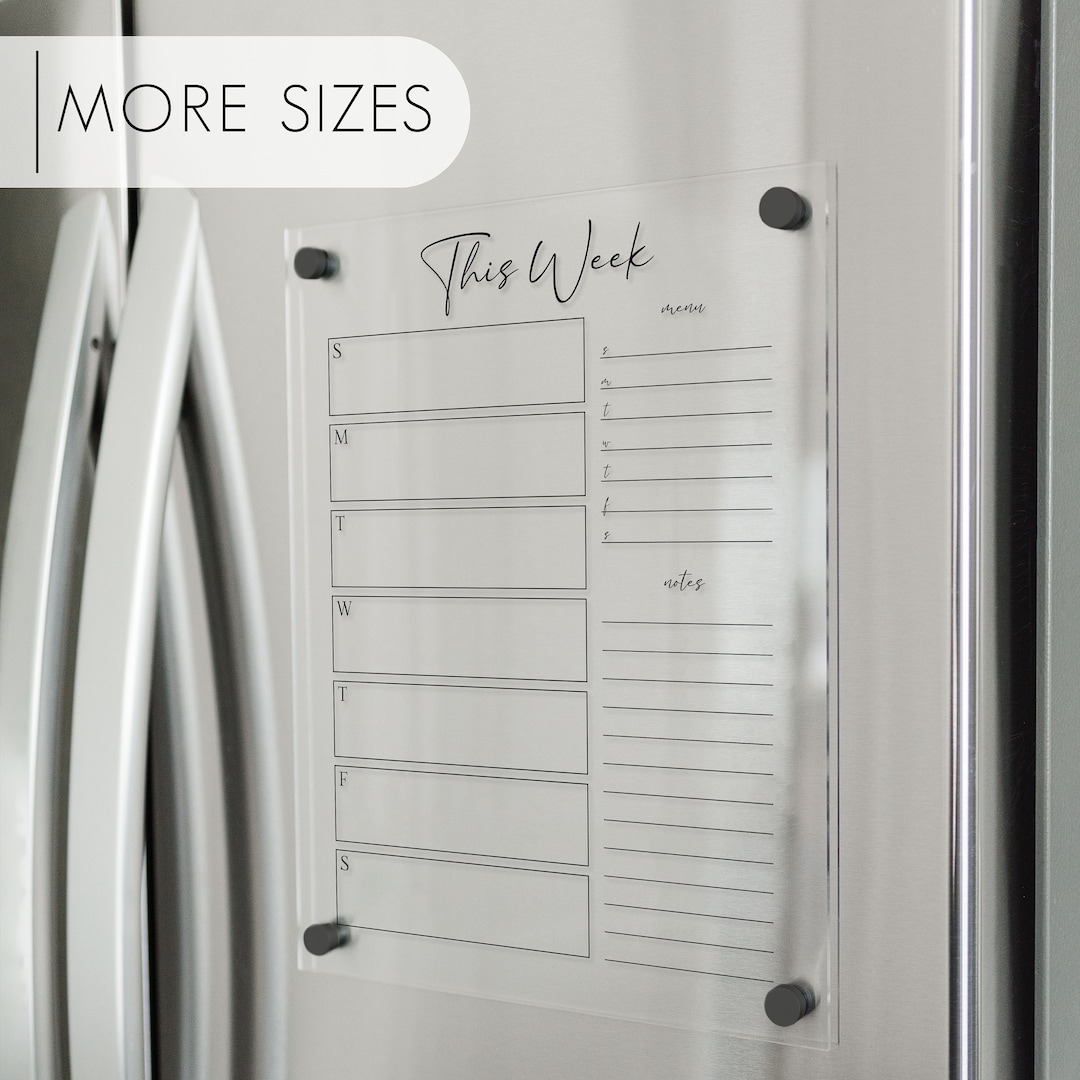 Personalized Acrylic Dry Erase Weekly Planner on Clear Acrylic - Etsy