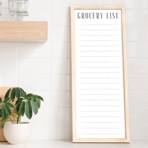 Framed Whiteboard Reusable Grocery List Planner for Wall | Dry Erase ...