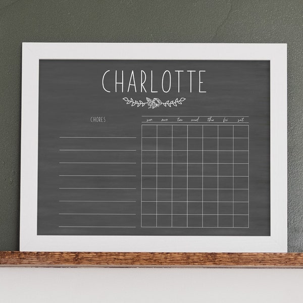 Chore Chart Chalkboard - Etsy