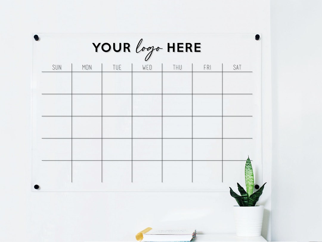 Custom Acrylic Business Logo Calendar for Wall at Office Salon Boutique ...