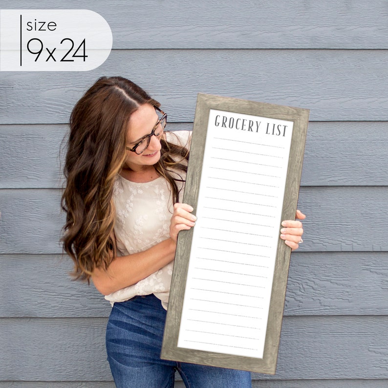 Framed Whiteboard Reusable Grocery List Planner for Wall Dry - Etsy