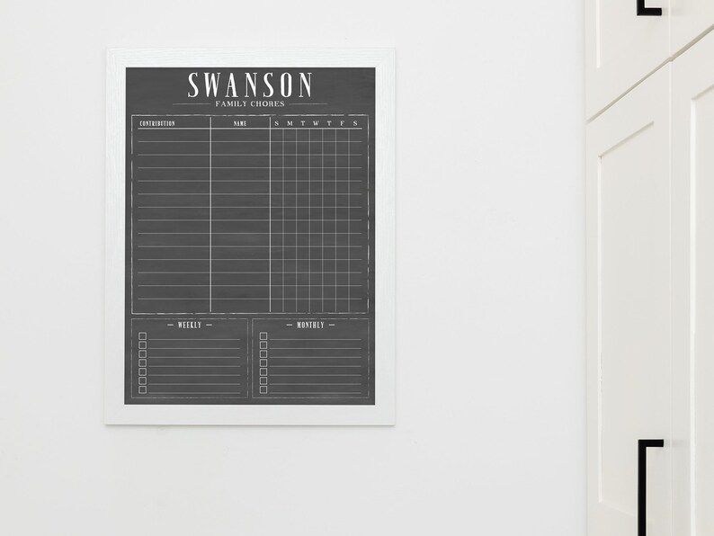 Family Chore Board Family Chore Chart 18x24 18102 - Etsy