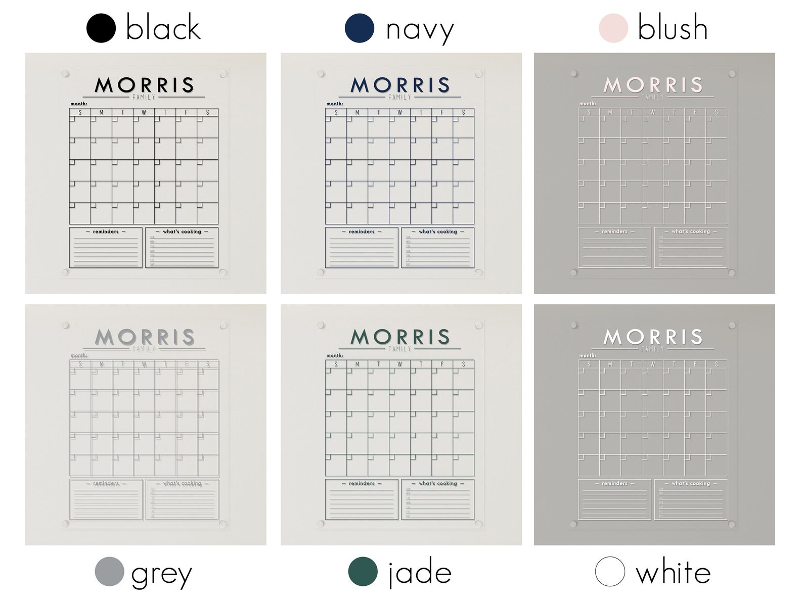 Acrylic Calendar Personalized With Last Name and Box Titles - Etsy