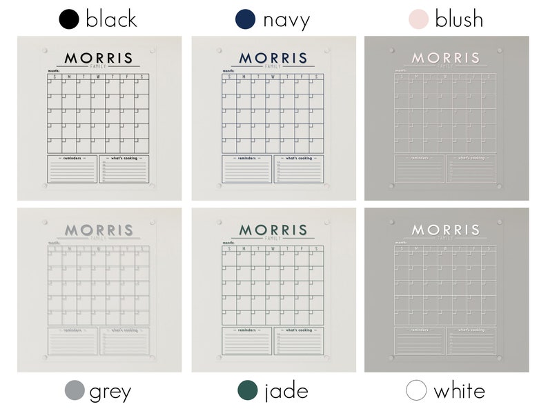 Acrylic Calendar Personalized With Last Name and Box Titles - Etsy