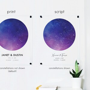 Acrylic Customized Star Map for Wall With Personalized Location, Date ...
