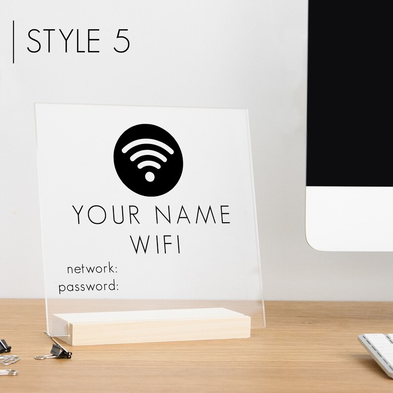 Custom Wifi Password Sign on Acrylic And/or Dry-erase Wifi - Etsy