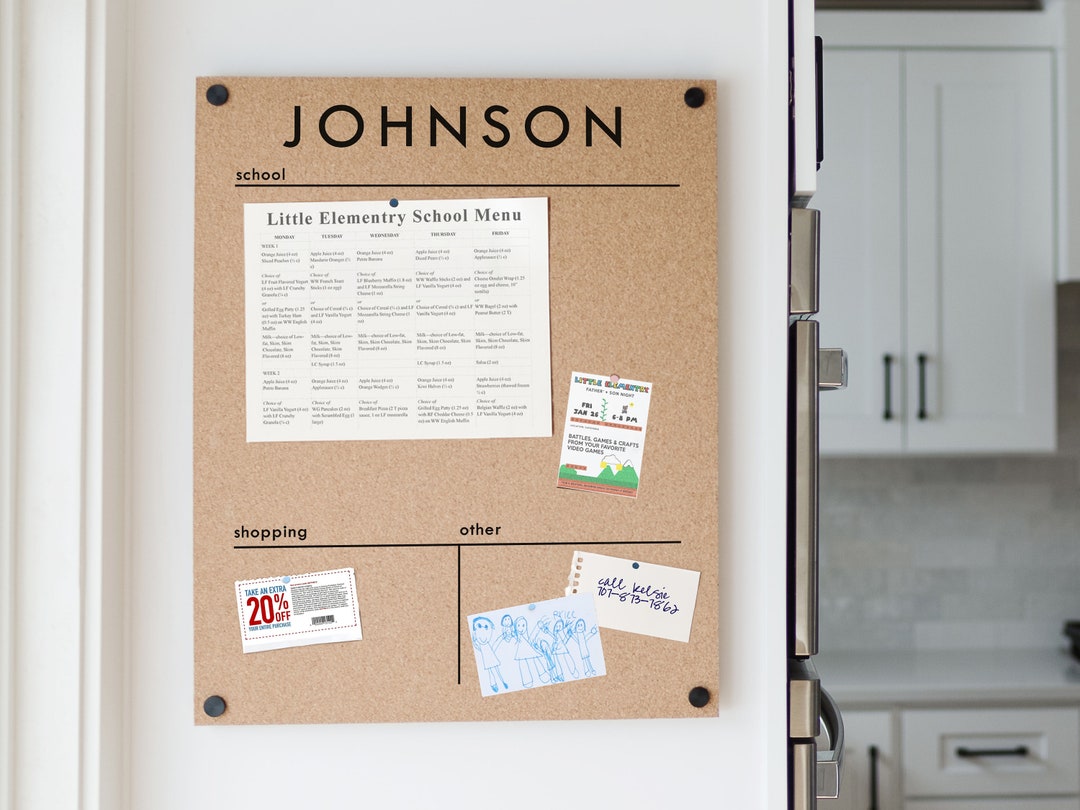 Personalized Cork Board, Vision Board, Cork Command Center, Custom ...