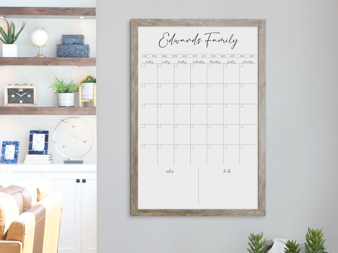 Family Wall Calendar - Personalized & Framed Minimalist Style Calendar ...