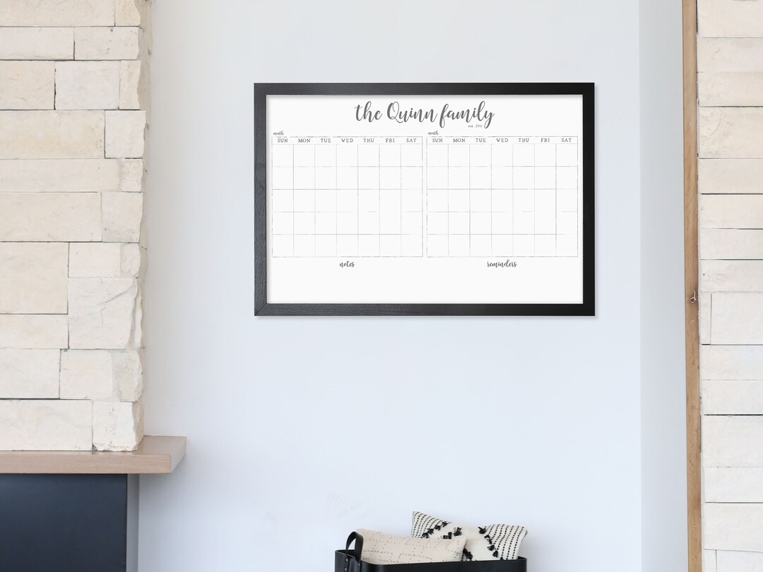Large 24x36 Calendar | Framed Calendar | Dry Erase Board | Chalkboard ...