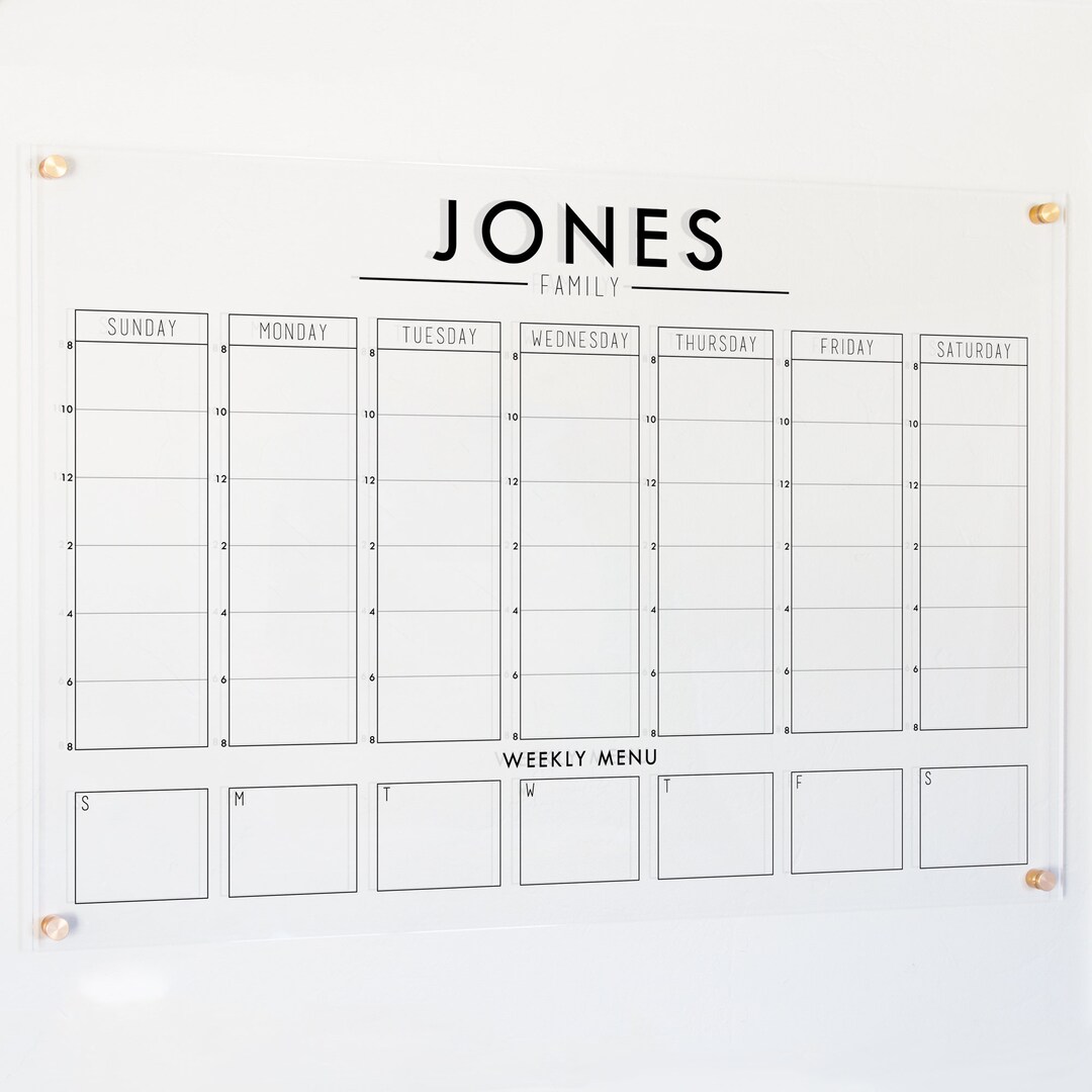 Acrylic Calendar Weekly | Large Wall Calendar | Dry Erase Calendar ...