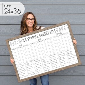 Summer Family Bucket List Calendar, Dry-erase Framed and Poster Print ...
