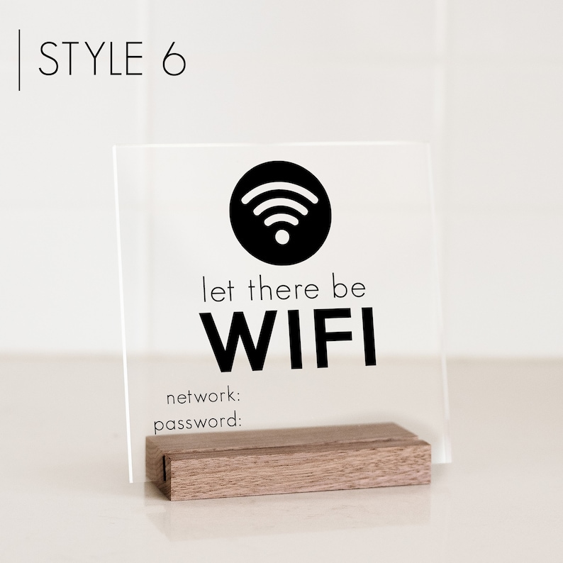 Custom Wifi Password Sign on Acrylic And/or Dry-erase Wifi - Etsy