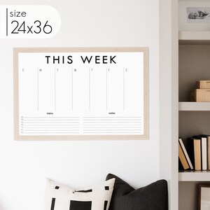 Personalized Framed Dry Erase Weekly Wall Calendar for Home or Office ...