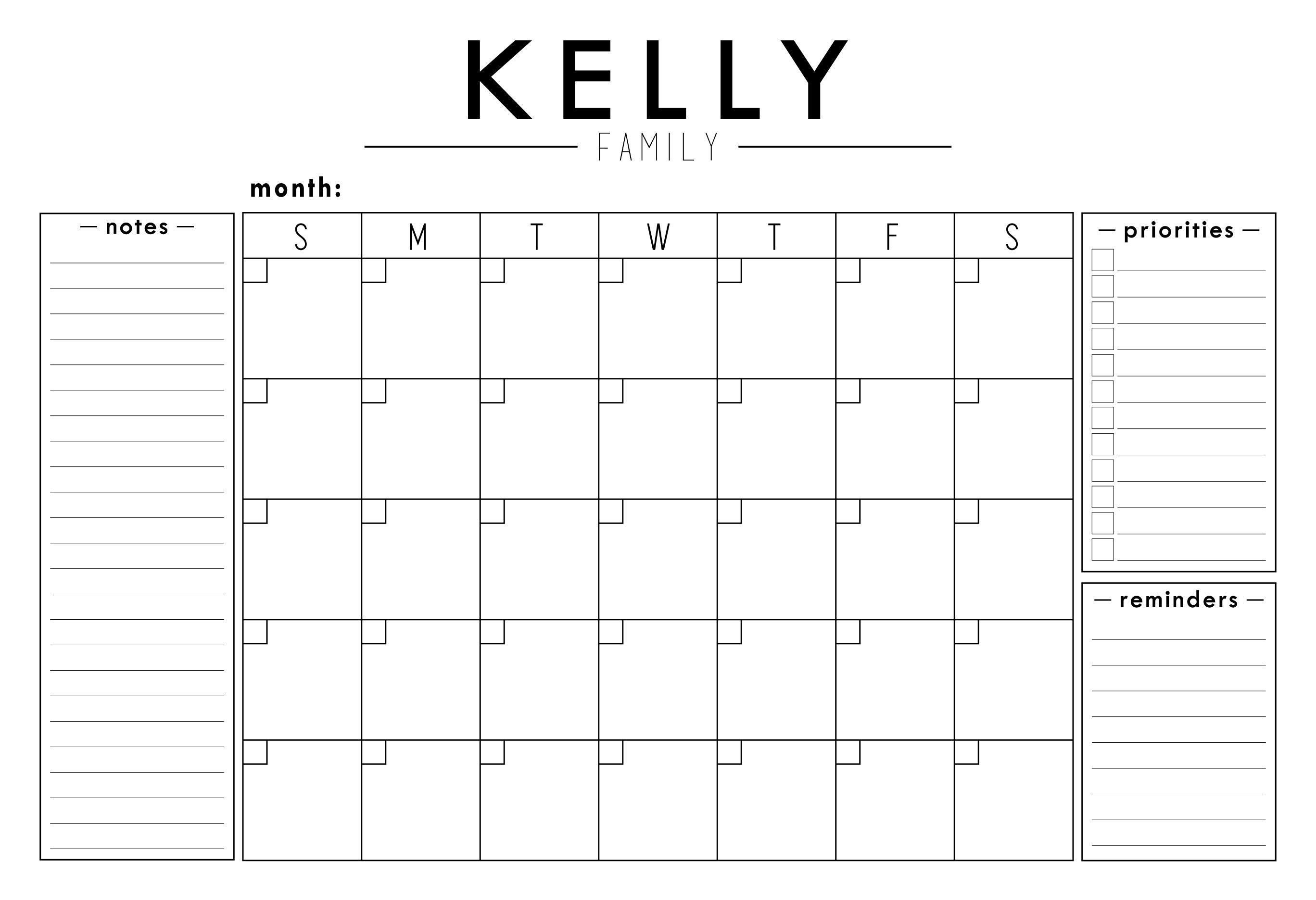 Custom Acrylic Calendar w/ Notes Box Priorities Box and | Etsy