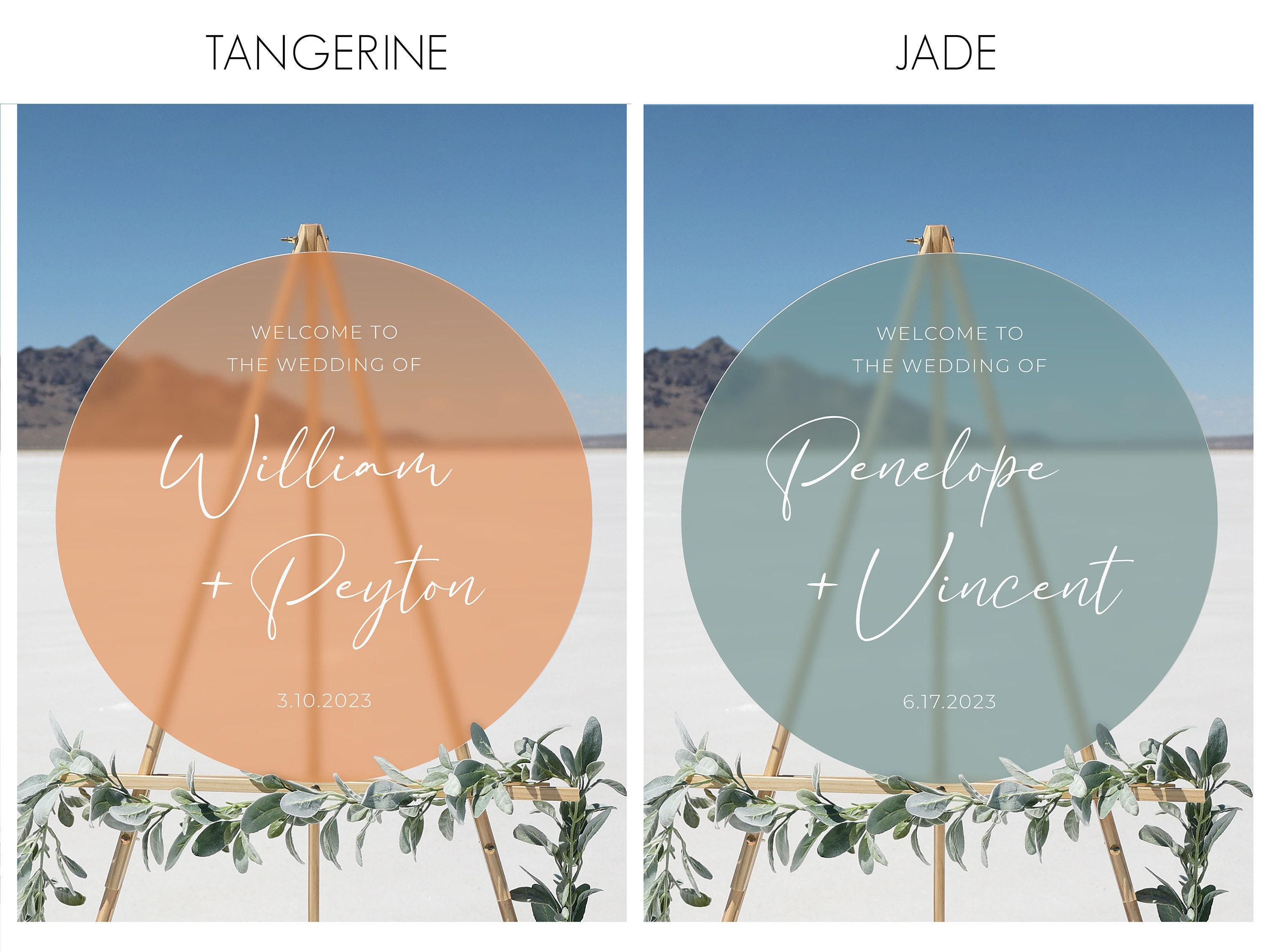 Frosted Acrylic Wedding Sign in Circle Shape for Welcome Reception or ...
