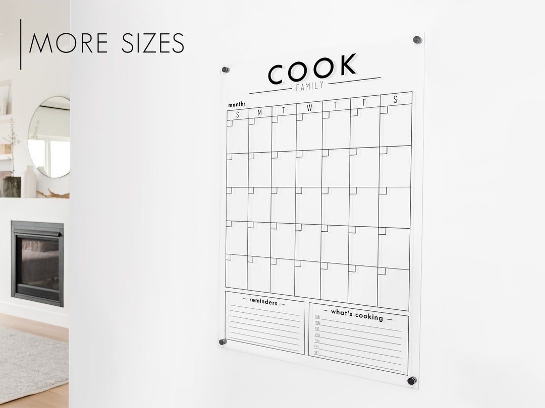 Acrylic Calendar Personalized With Last Name and Box Titles - Etsy