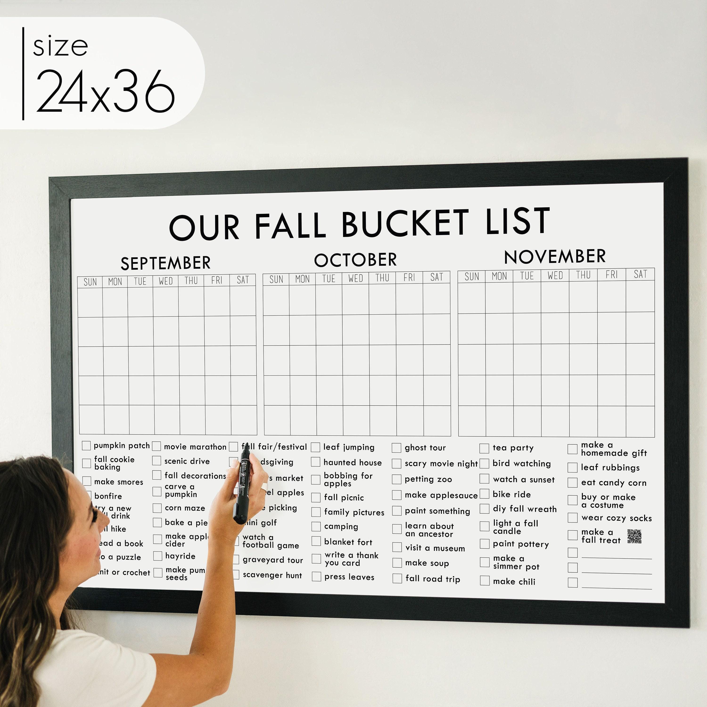 Fall Family Planner, Poster Print and Dry-erase Frame Options ...