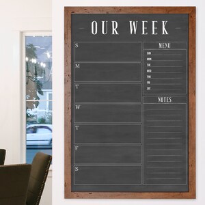 Rustic Large Week Calendar , 24x36 Weekly Planner , Weekly Calendar ...