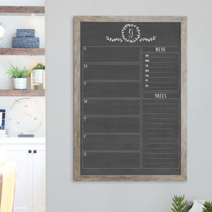 Large Weekly Chalkboard Dry Erase Monogram Planner , Customizable 24x36 ...