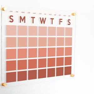 Clear Acrylic Dry Erase Gradient Monthly Calendar With Custom Colors ...
