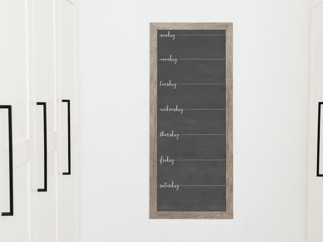 9x24 or 14x36 Weekly Calendar, Slim Week Chalkboard Dry Erase Planner ...