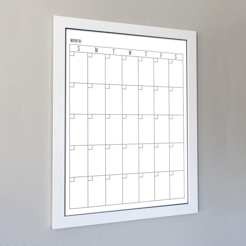 Tall Whiteboard Calendar Minimalist Calendar 18x24 | Etsy