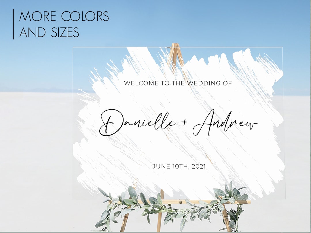Custom Acrylic Wedding Sign | Clear Wedding Sign Personalized With ...