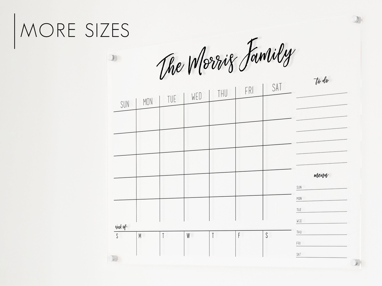 Monthly Acrylic Calendar With Week View Monthly Weekly - Etsy