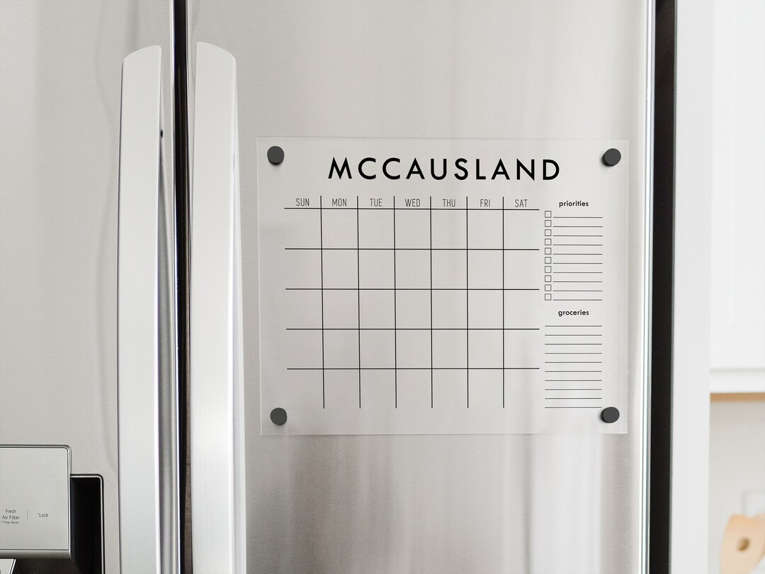 Fridge Calendar With Notes Section for Kitchen | Custom Magnetic ...