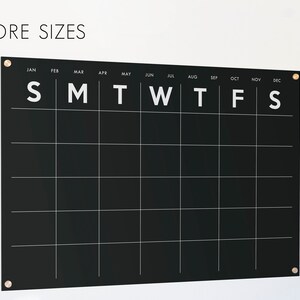 Black Dry Erase Wall Calendar, Dry Erase, Acrylic Calendar, for Office ...
