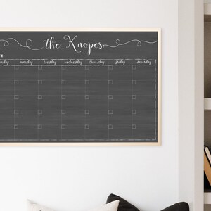 Large Personalized Calendar Custom Family Name Calendar - Etsy